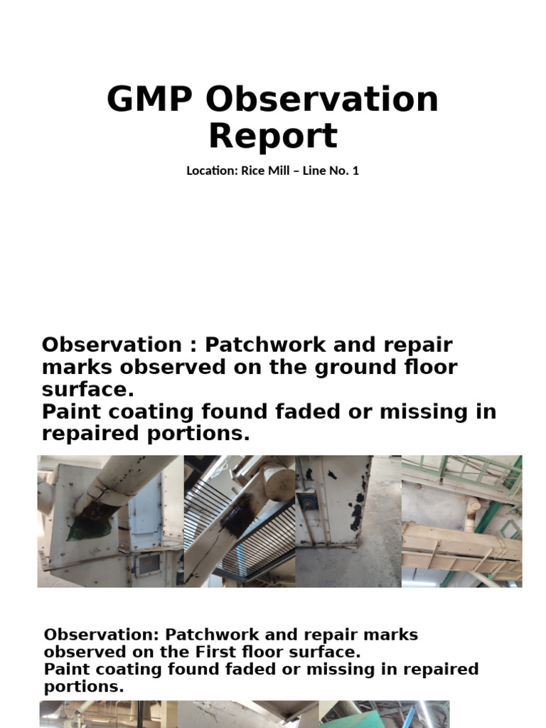 GMP Observation Report - LIne No. 1 | PDF