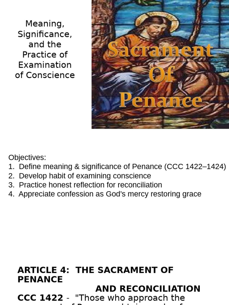 Sacrament of Penance Lesson 2 Grade 11 | PDF | Penance | Sacraments