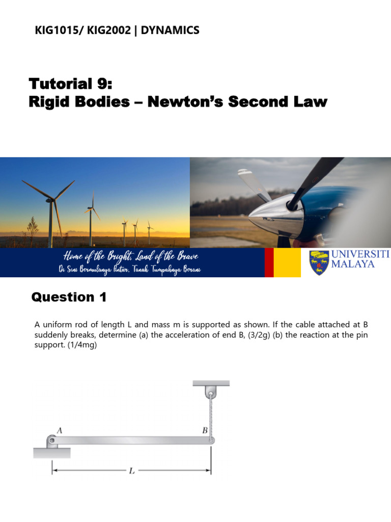 Tutorial 9 RB Newton Second Law | PDF