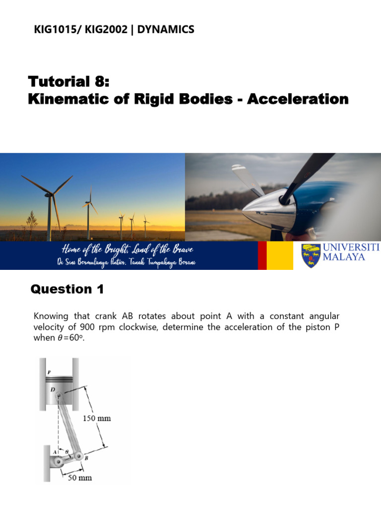 Tutorial 8 Rigid Body Acceleration Analysis | PDF