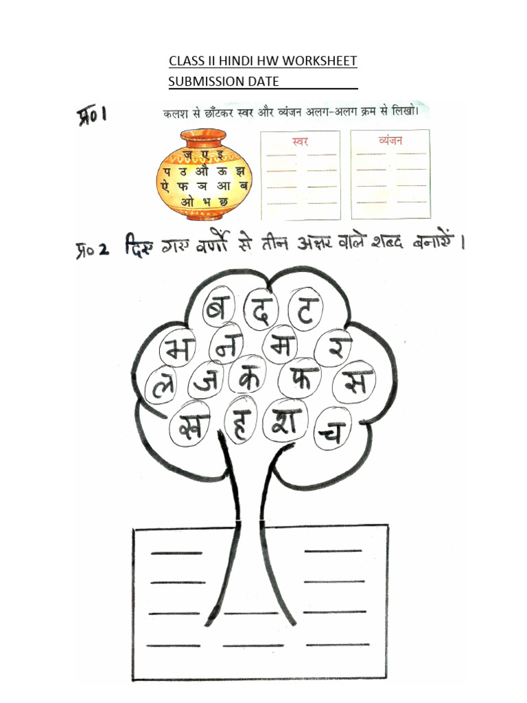 CBSE Class 2 Hindi Practice Worksheets | PDF