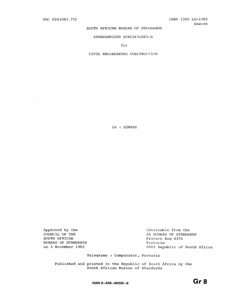 Sans 1200 LD | PDF | Pipe (Fluid Conveyance) | Sanitary Sewer