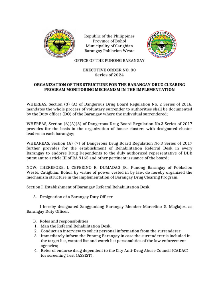 Barangay Drug Clearing Program Structure | PDF | Justice | Crime & Violence