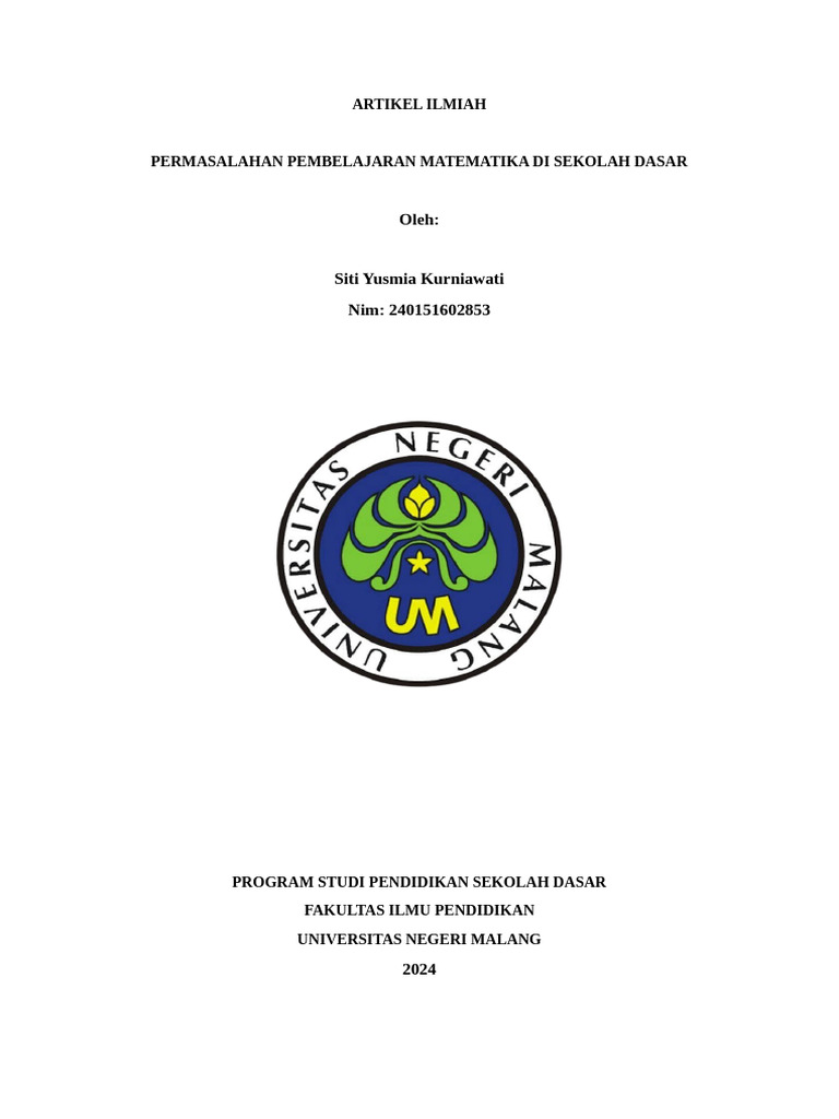 Artikel Ilmiah | PDF