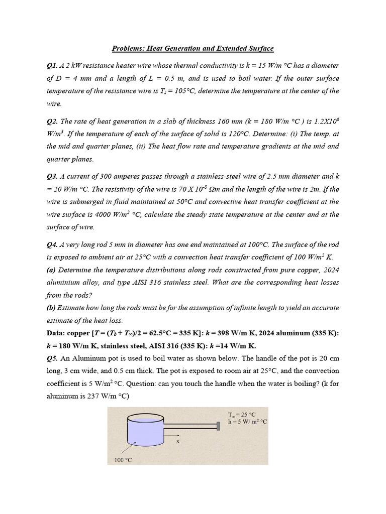 Heat Generation and Extended Surface - Numericals - 230911 - 092052 ...