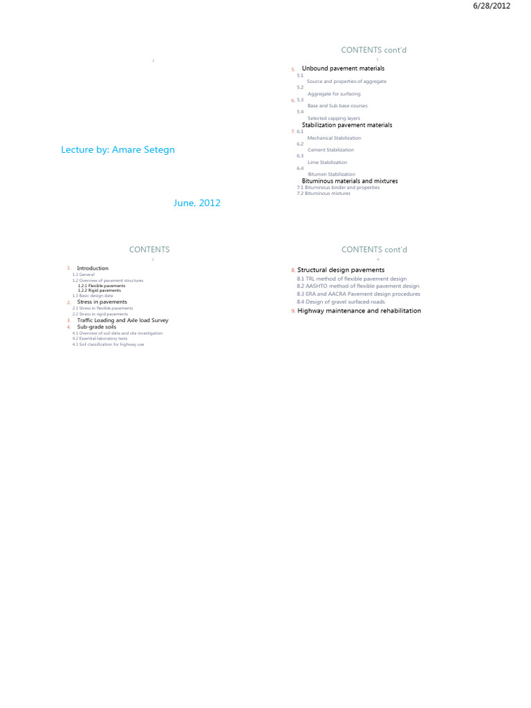 Highway Pavement Design Overview | PDF | Road Surface | Concrete