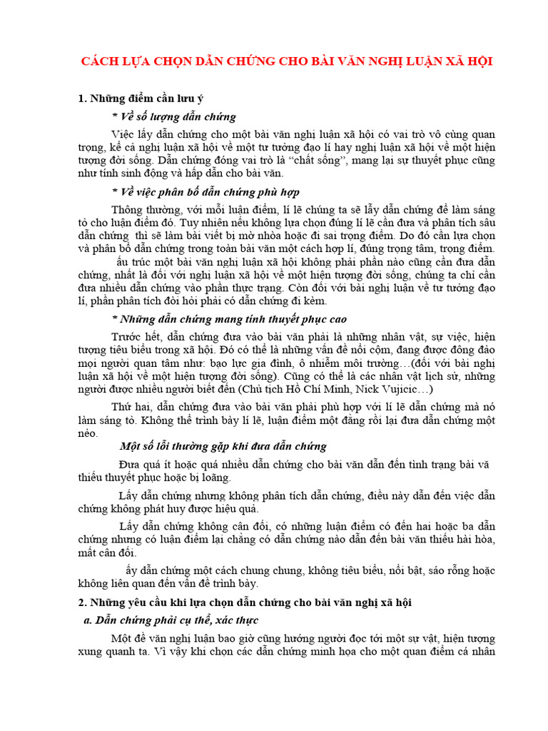Cach Lua Chon Dan Chung Cho Bai NLXH | PDF
