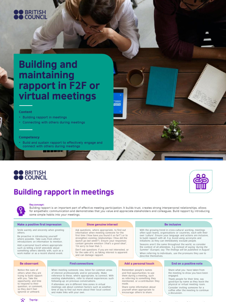 Build Rapport in Meetings Effectively | PDF | Interpersonal ...