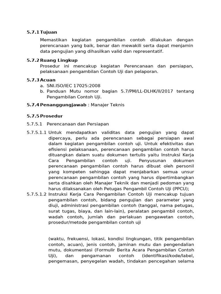 5.7 Pengambilan Contoh Uji | PDF