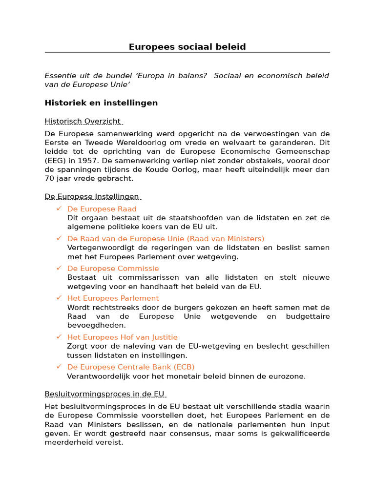 Europees Sociaal Beleid | PDF