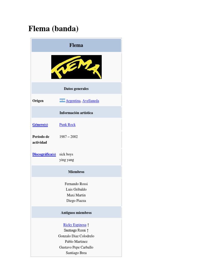 Historia de la banda Flema en Argentina | PDF | Punk rock | La música rock