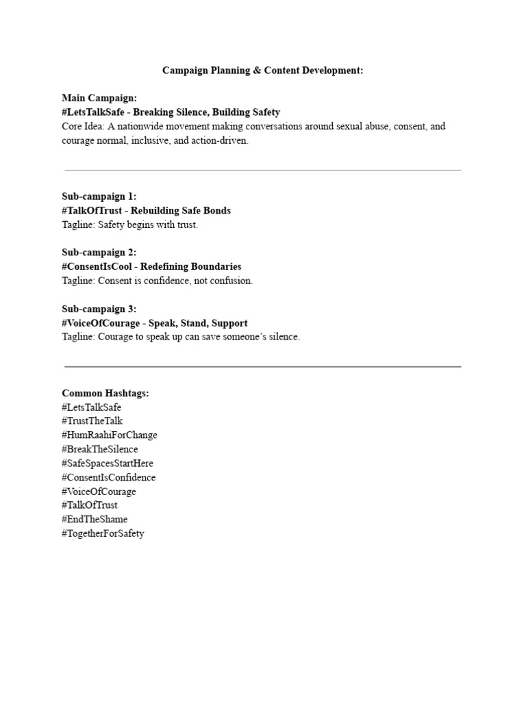Content Development and Campaign Planning | PDF