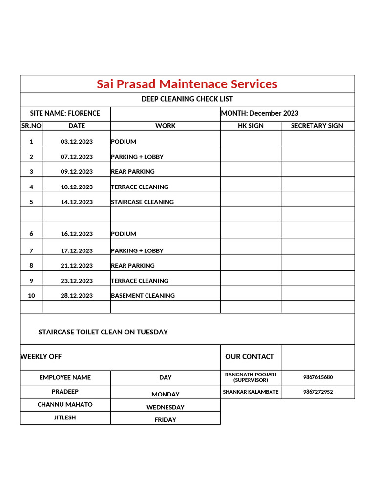 Monthly Checklist Book - 2024 | PDF | Home | Cleaning