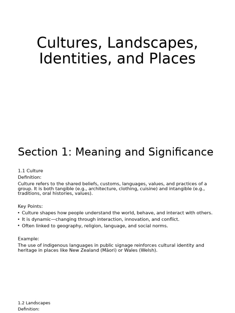 Culture, Identity, and Global Landscapes | PDF | Multiculturalism ...
