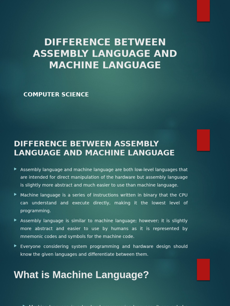 Assembly vs. Machine Language Explained | PDF | Assembly Language ...