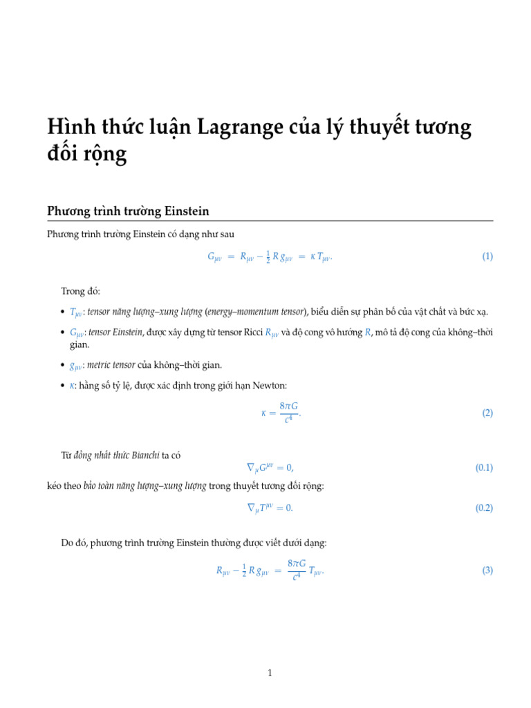 Einstein Field Equations PMT | PDF