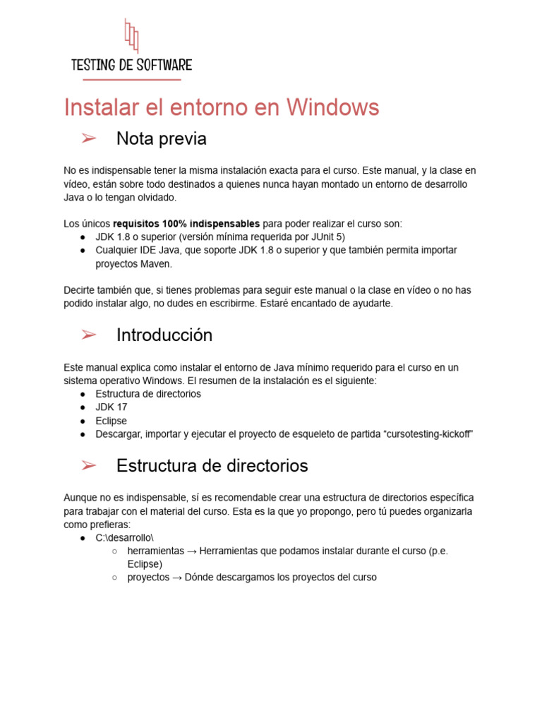 Instalar Entorno Windows | PDF | Java (lenguaje de programación) | Ventana (informática)