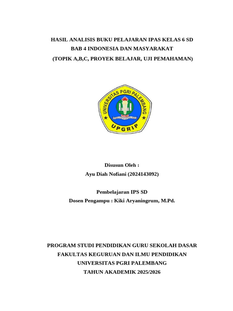 Analisis Buku Pelajaran IPS Kelas 6 | PDF
