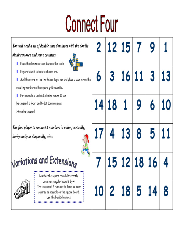Connect 4 Dominoes - Double Nine | PDF