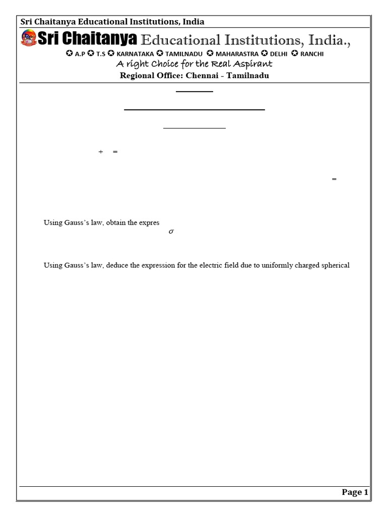 Physics Worksheets For Summer Holiday's | PDF | Electric Field ...