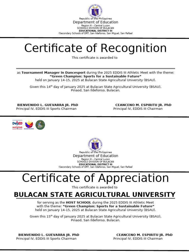 EDDIS Certs Edited | PDF | Philippines