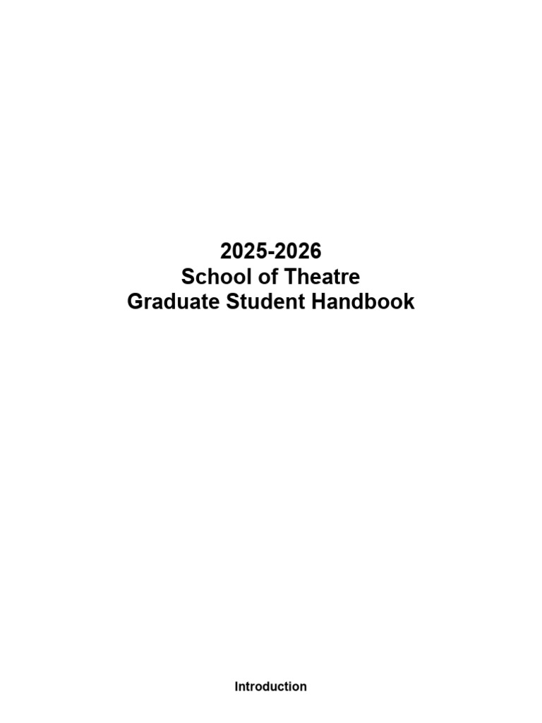 FSU Theatre Graduate Student Handbook 2025-2026 | PDF | Thesis | Doctor ...
