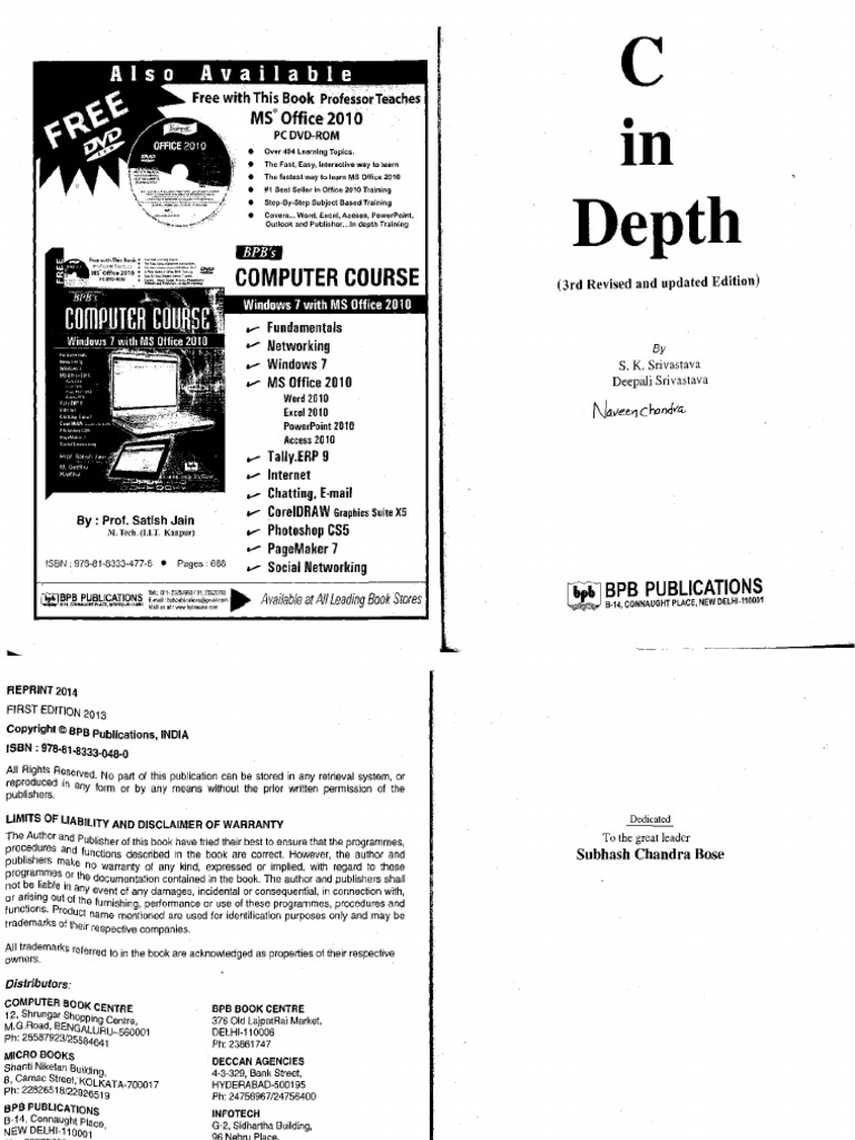 Programming in C in Depth | PDF