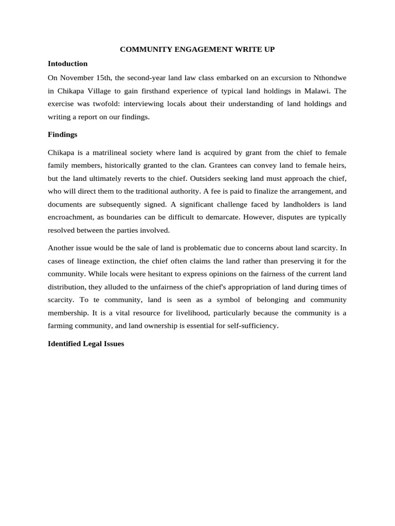 Community Engagement Write Up | PDF