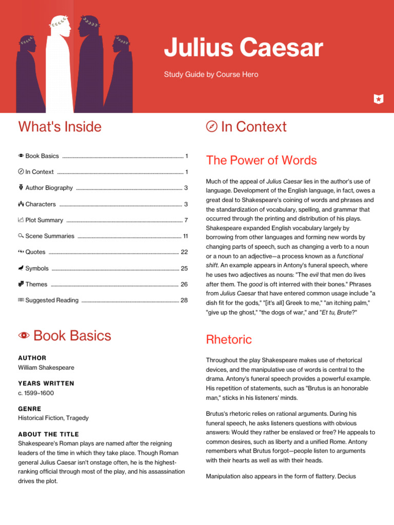 CourseHero Julius Caesar | PDF | Mark Antony | Julius Caesar