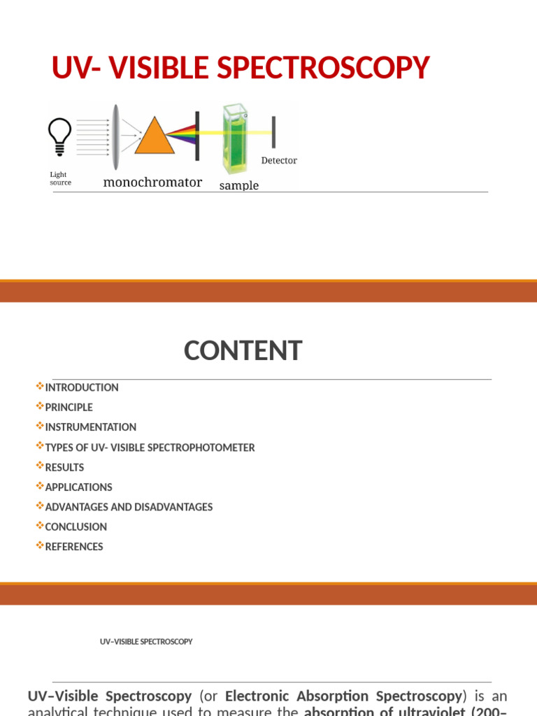 Uv Visible | PDF | Ultraviolet–Visible Spectroscopy | Molecular Physics