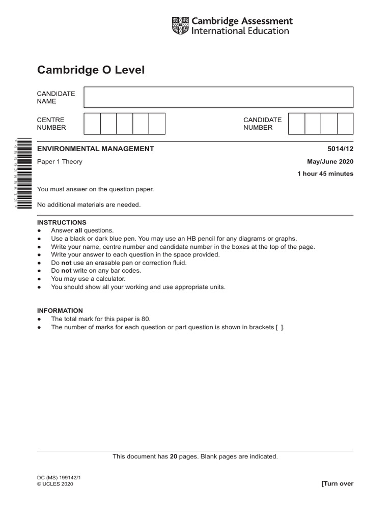 Cambridge O Level: Environmental Management 5014/12 | PDF | Suez Canal ...