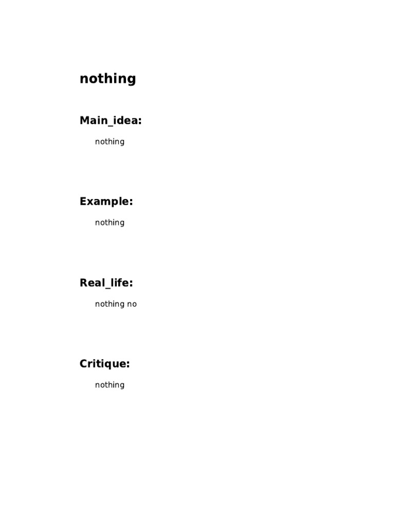 Nothing | PDF