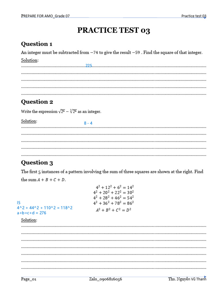 Practice Test 03 | PDF | Number Theory | Mathematical Concepts