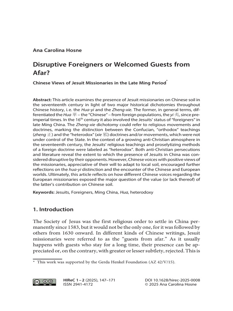 Disruptive Foreigners or Welcomed Guests | PDF | Confucianism | China