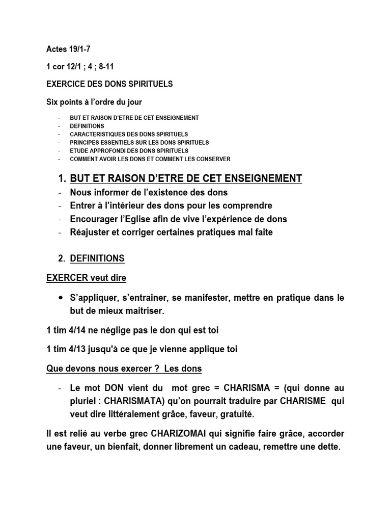 Comprendre les Dons Spirituels en Église | PDF | Miracle | Dieu