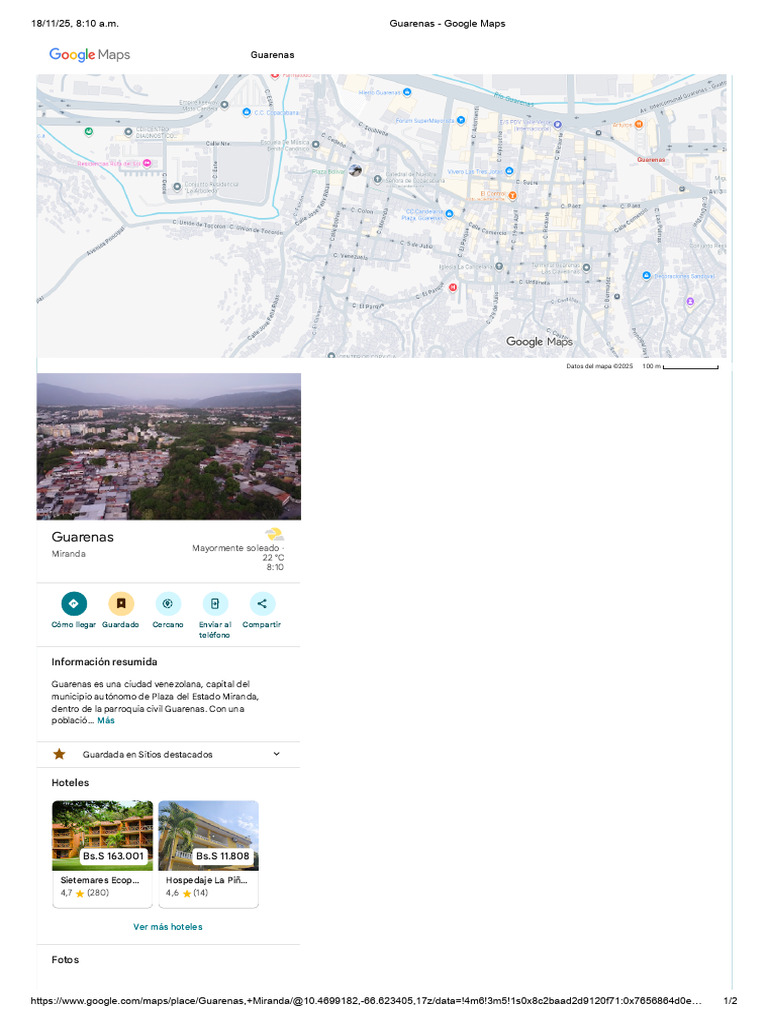 Guarenas - Google Maps | PDF