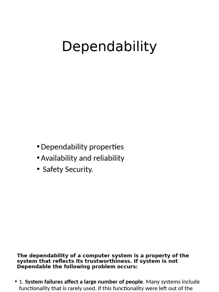 Dependability | PDF | Reliability Engineering | Software