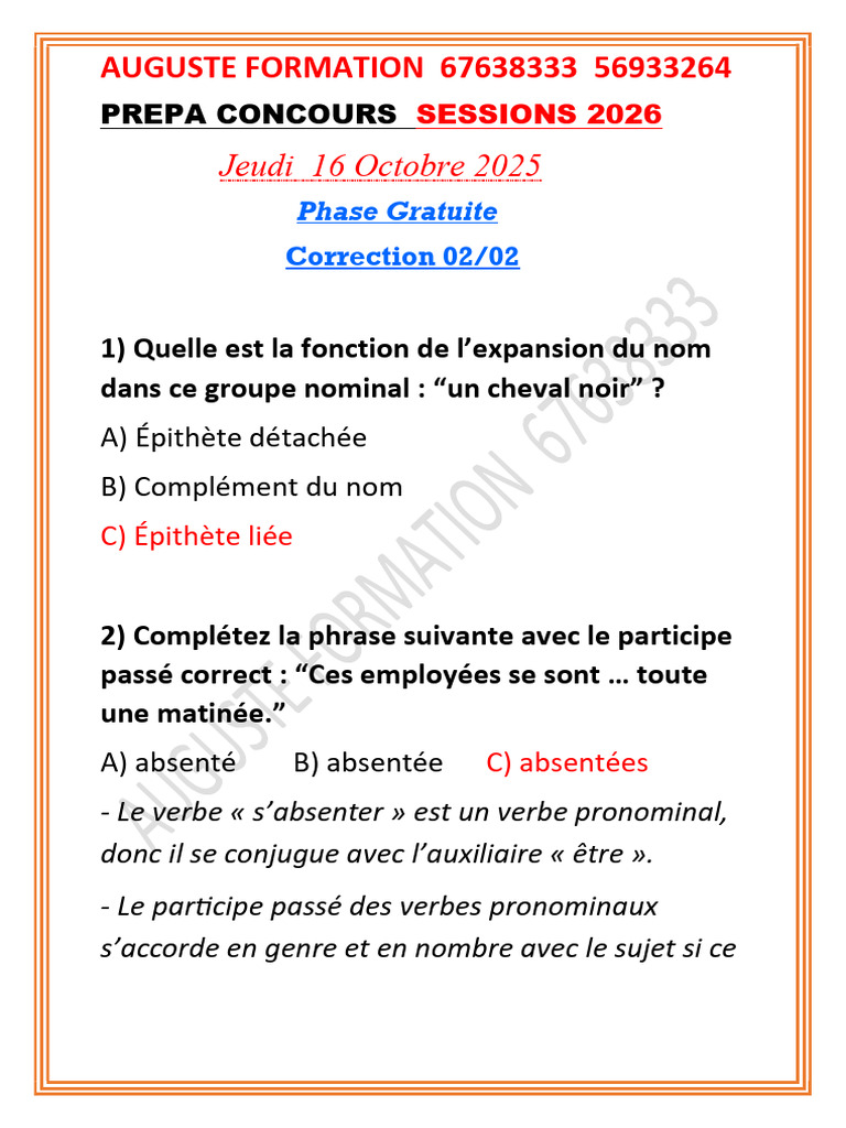 Questions de Préparation aux Concours 2026 | PDF | Liaison chimique ...