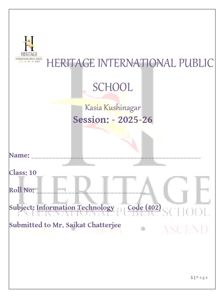 IT Practical Guide for Class 10 Students | PDF | Spreadsheet | Table ...