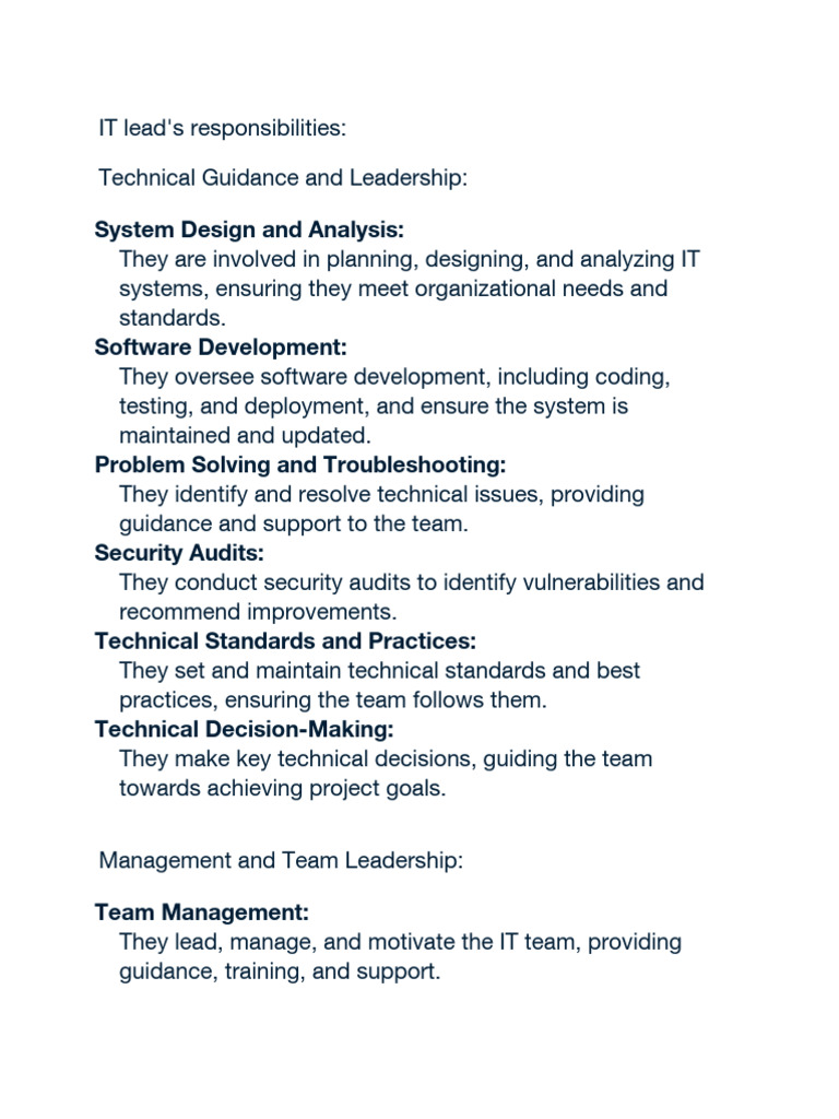 It Lead | PDF