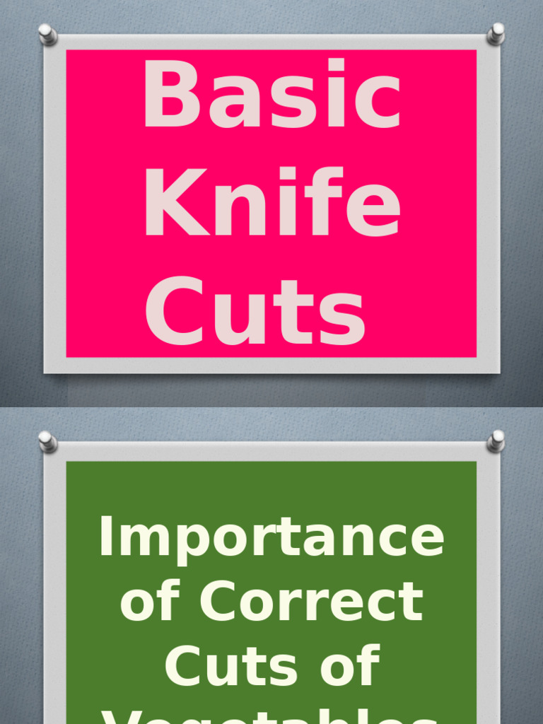 Basic Knife Cuts Pdf Cooking Vegetables
