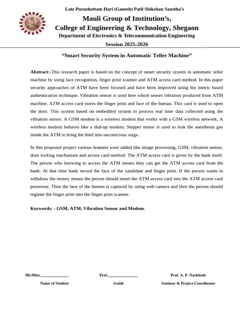 Abstract Format For Seminar | PDF