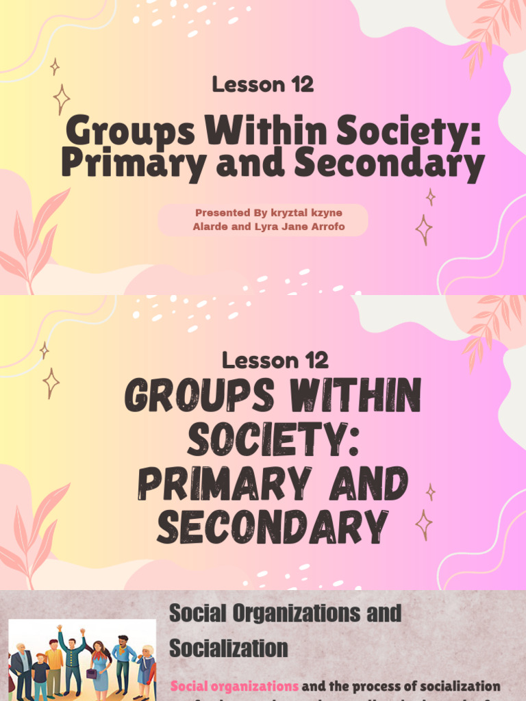 Understanding Primary and Secondary Groups | PDF | Socialization ...