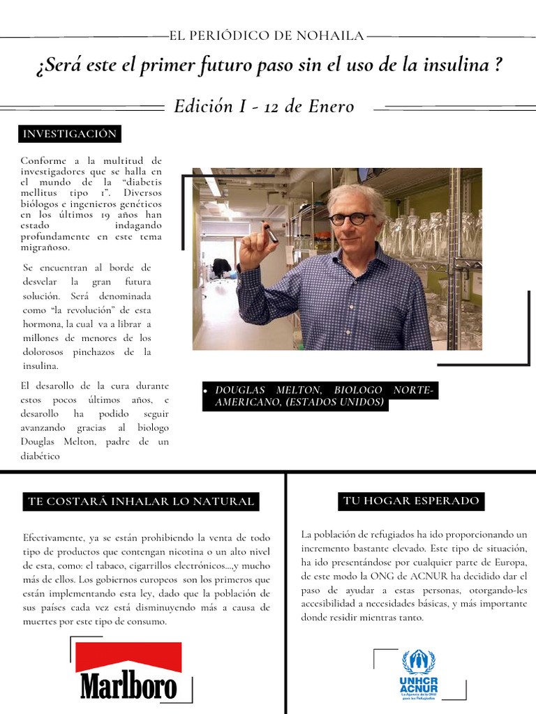 Documento A4 Portada Periódico Noticias Boletín de Comunicación Interna Empresa Minimalista ...
