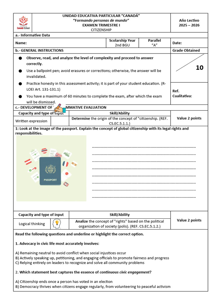Citizenship Test 2nd Nee | PDF | Freedom Of Speech | Citizenship