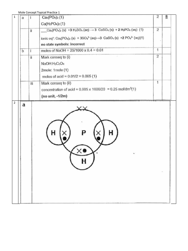 Mole Concept Topical WS 1 (As) | PDF