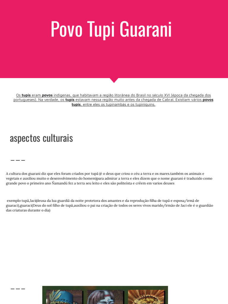 Cultura e Economia dos Tupi-Guarani | PDF | Brasil | América do Sul