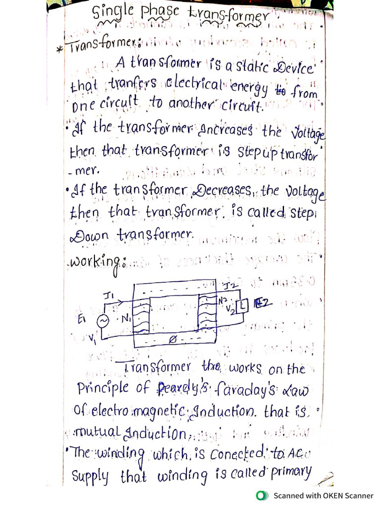 Single Phase Transformer | PDF