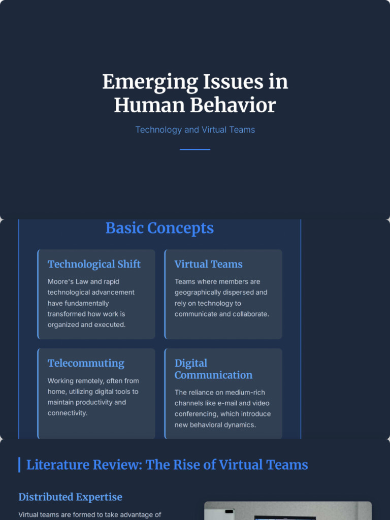 Emerging Issues in OB - Technology and Virtual Teams | PDF