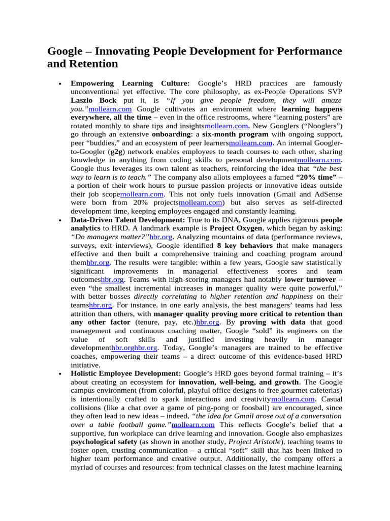 Google | PDF | Employee Retention | Social Psychology